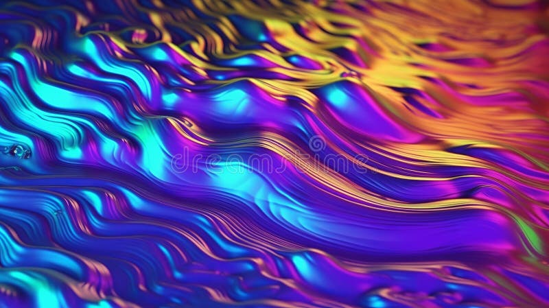 Iridescent Liquid Metal Surface Background. Design Element. Template ...
