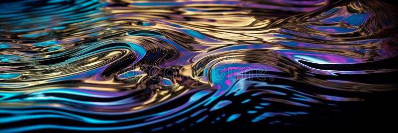 Iridescent Liquid Metal Surface with Ripples. Abstract Background ...