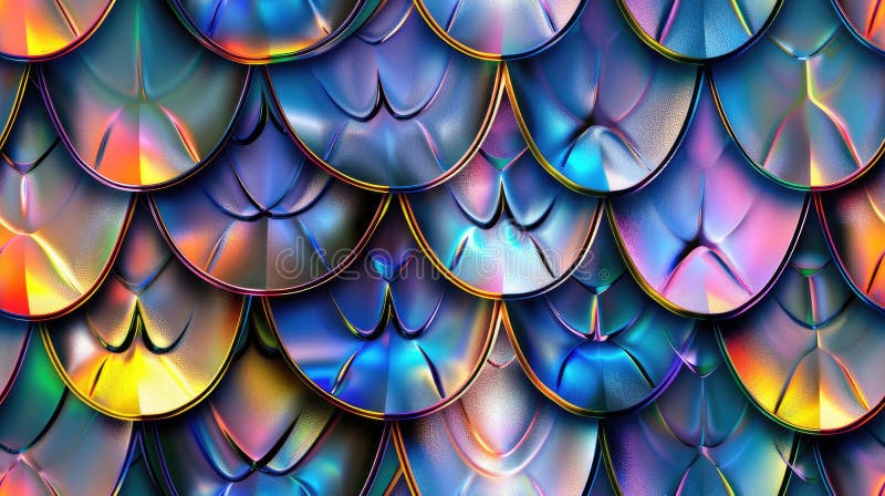 Iridescent Mermaid Scales Pattern, Holographic Rainbow Stock Image ...
