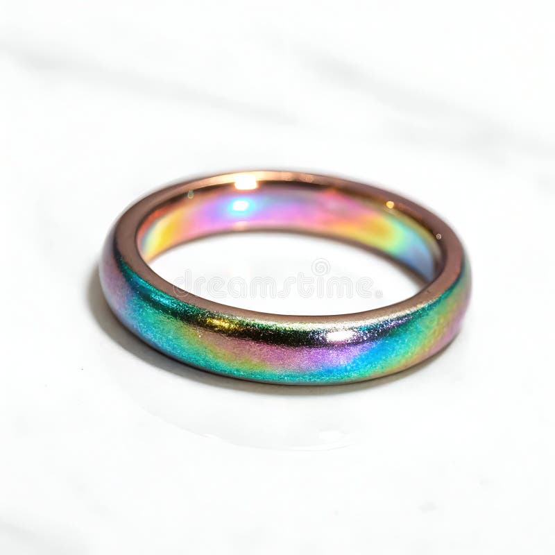 Iridescent Metal Ring Isolated on White Background Stock Illustration ...