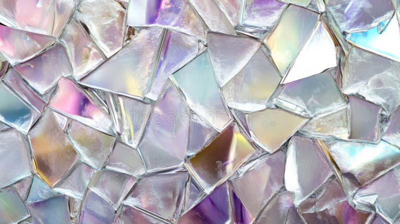 Iridescent Mosaic of Shattered Glass Pieces Stock Illustration ...