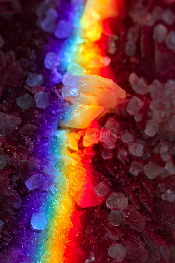 Iridescent Natural Tructured Geometric Calcite Crystals. Texture of ...