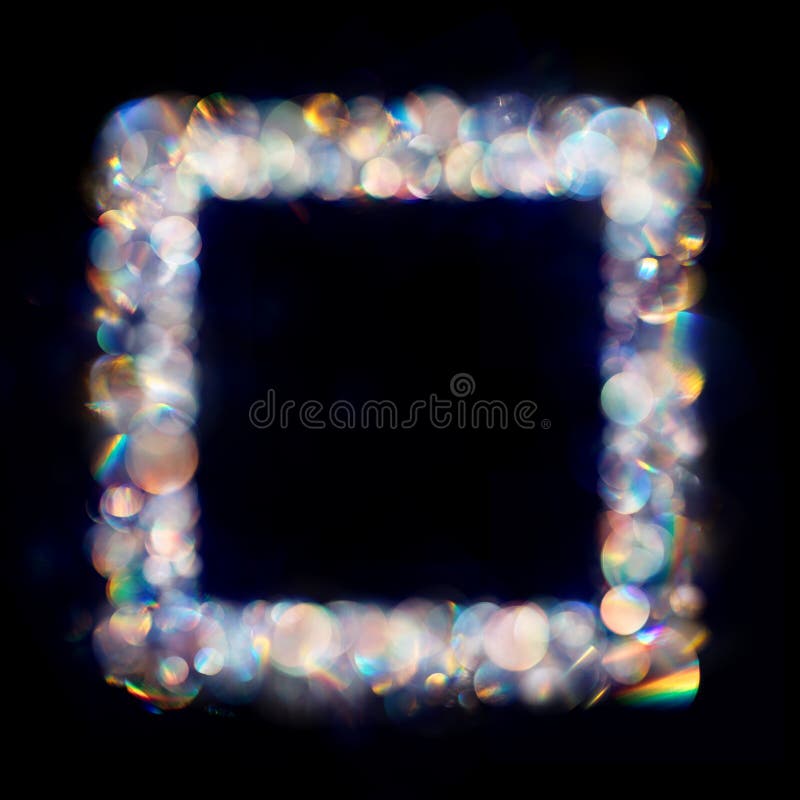 Iridescent Neon Colored Multiple Bokeh Spots in Square Frame Stock ...