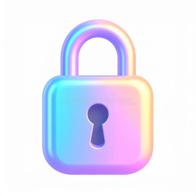 Iridescent Padlock: 3D Render of Colorful Secure Lock Stock ...