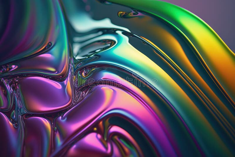 Iridescent Paint Colorful Vivid Background. Liquid Splashes and Drops ...