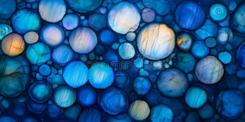 Iridescent Patterns on Polished Blue Labradorite Showcasing Deep Ocean ...