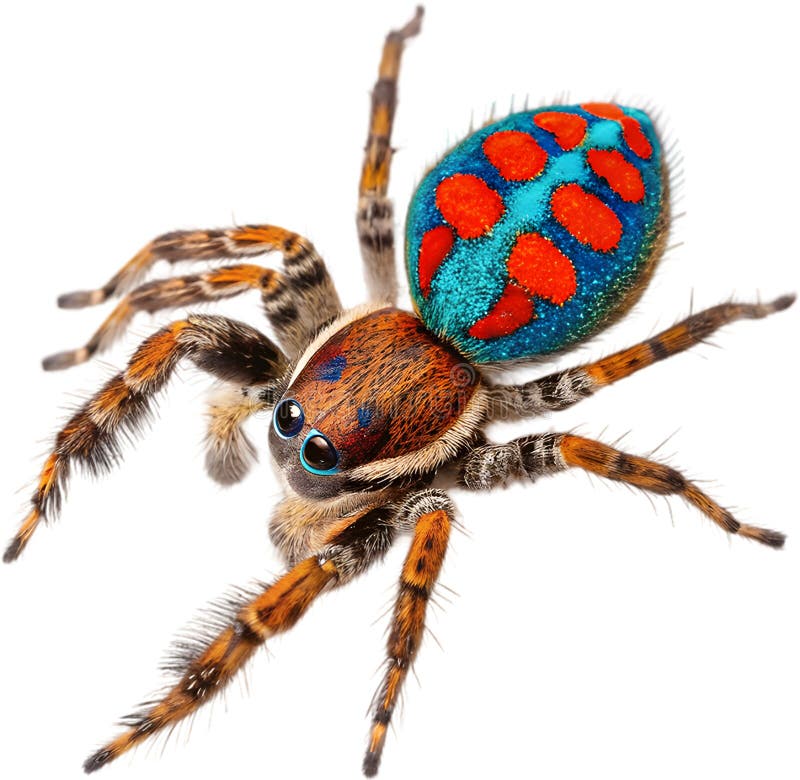 Vibrant Peacock Spider 3D Render with Symmetrical Details. Stock ...