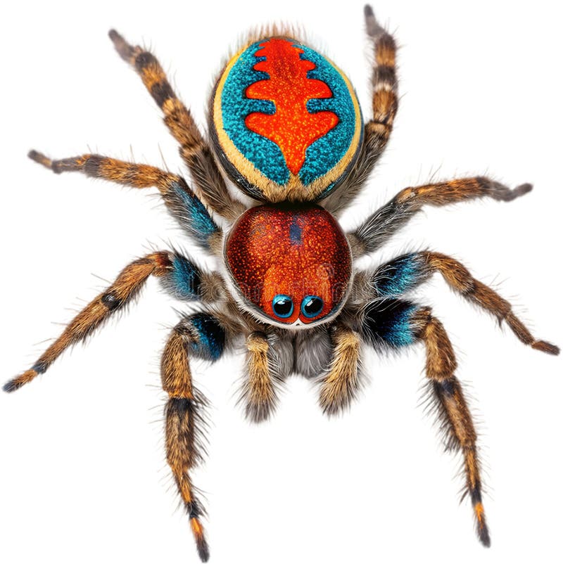 Vibrant Peacock Spider 3D Render with Symmetrical Details. Stock ...