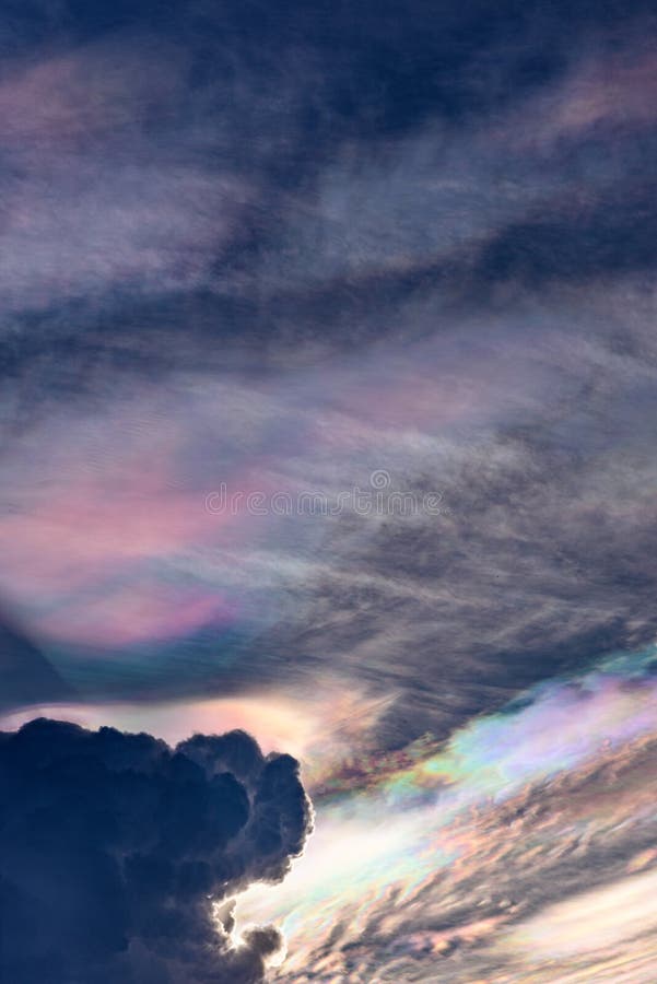 Iridescent Pileus Cloud and Sky Stock Image - Image of sunny, natural ...