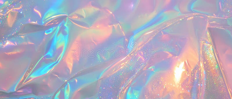 Iridescent Plastic Reflecting Shimmering Light and Vibrant Colors with ...