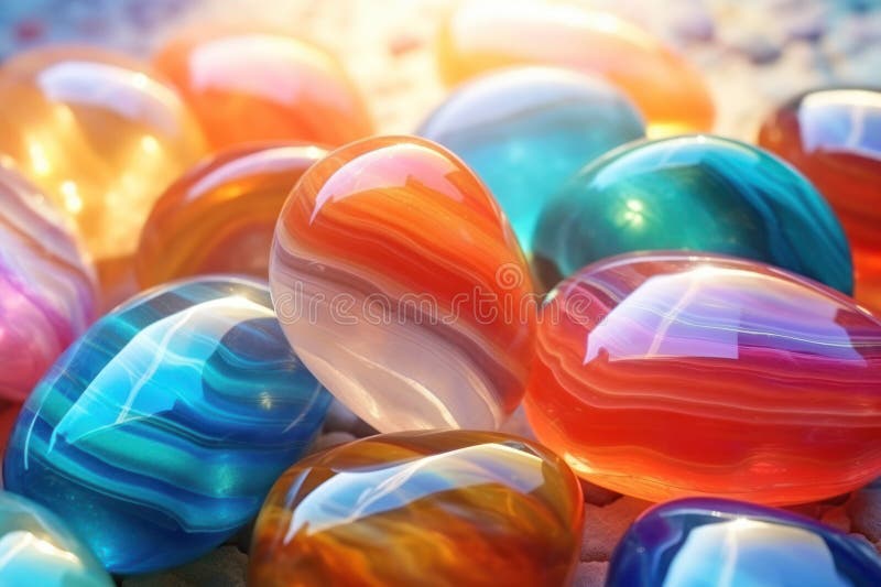 Iridescent Polished Marble Crystals. AI Generated Stock Illustration ...