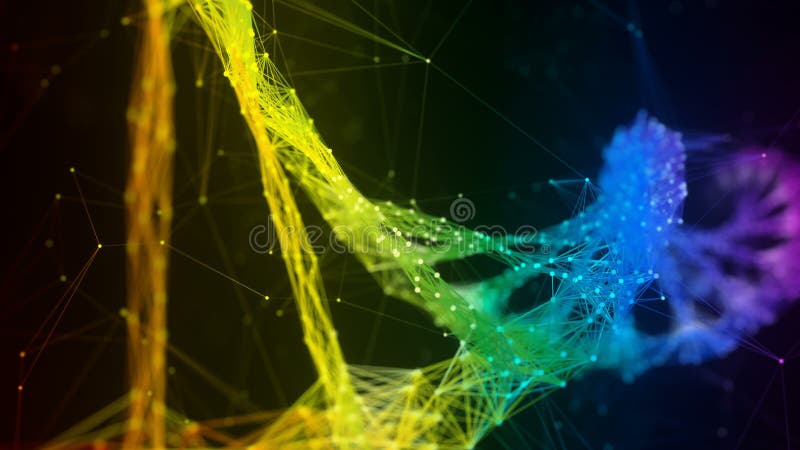 Iridescent Rainbow Digital Plexus DNA Molecule Strand Colorful Loop ...