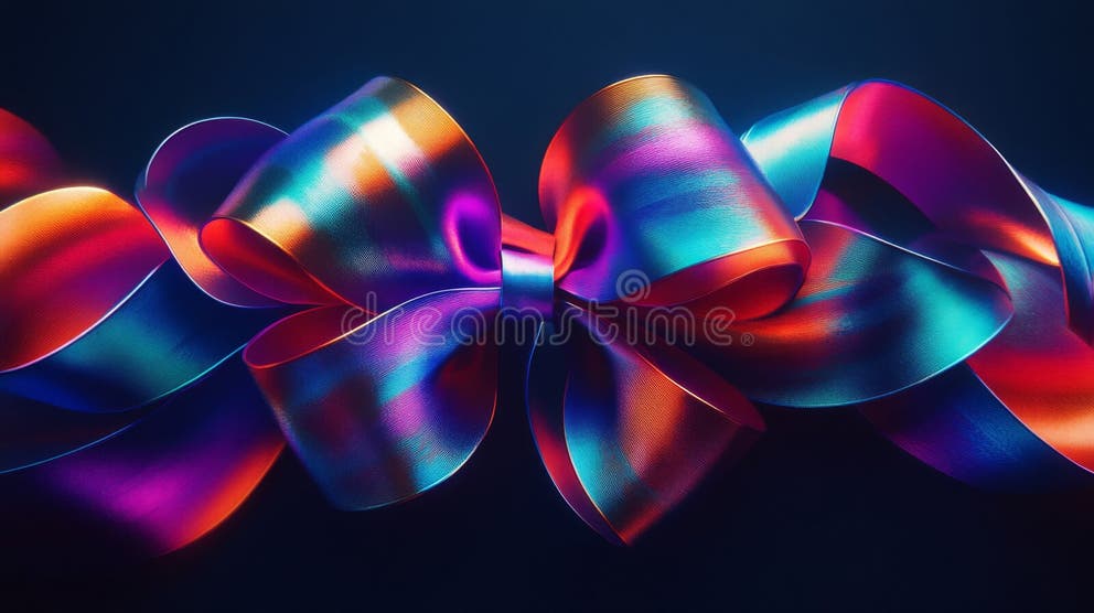 Iridescent Ribbon Bow Abstract Art Design Stock Illustration ...