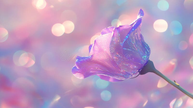 Iridescent Rose with Sparkling Lights Stock Illustration - Illustration ...