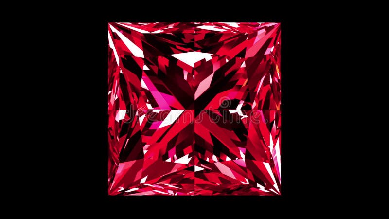 Iridescent Ruby Princess Cut. Looped. Stock Video - Video of love ...