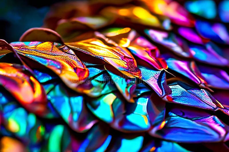 Iridescent Scales Overlapping Scales with a Rainbow Sheen Stock ...