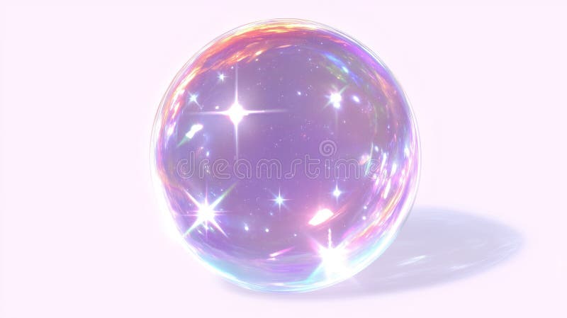 Iridescent Shining Bubble with Sparkling Highlights Stock Image - Image ...