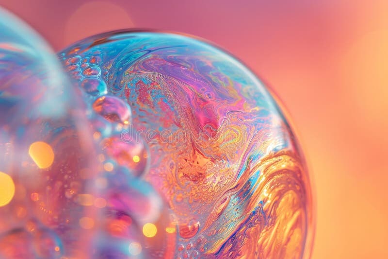 Iridescent Soap Bubble Closeup Stock Illustration - Illustration of ...