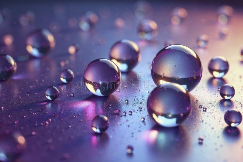 Iridescent Spheres Scattered Across Tri Color Surface, Iridescent ...