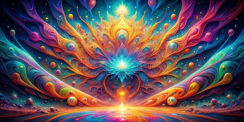 Iridescent Splash DMT Art a Psychedelic Masterpiece of Colorful ...