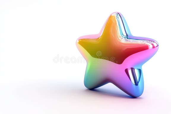 Iridescent Star Sculpture Casting Shadow on a Smooth, White Surface ...