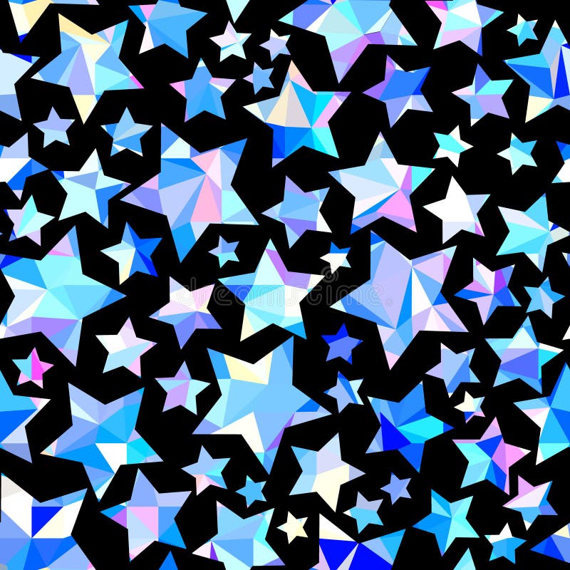 Iridescent Stars on Pink Background. Random Stars Pattern. Vector ...