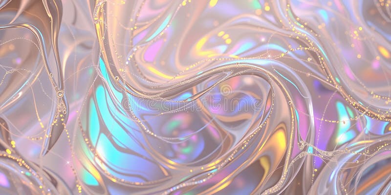 Iridescent Surface with Swirling Patterns and Subtle Gold Accents ...