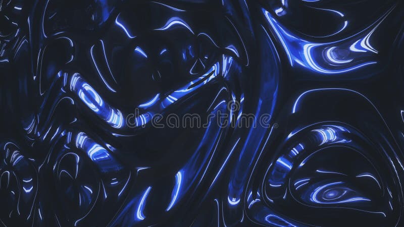 Iridescent Texture of Wavy Vibrant Surface with Moving Ripples. Blue ...