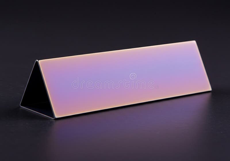 Iridescent Triangle Object with Color Gradient on Dark Surface Stock ...