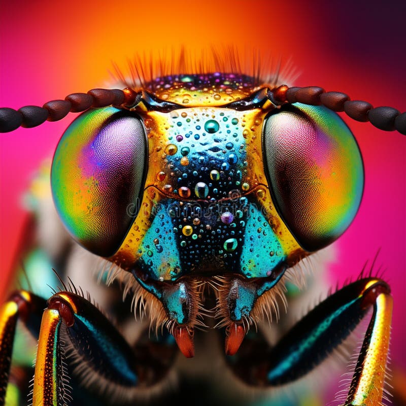 Iridescent Vision: Marvel at the Rainbow Hues of Insect Eyes Stock ...