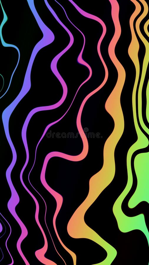 Iridescent Wave Pattern in Neon Rainbow Colors for Y2K, 80s Design ...