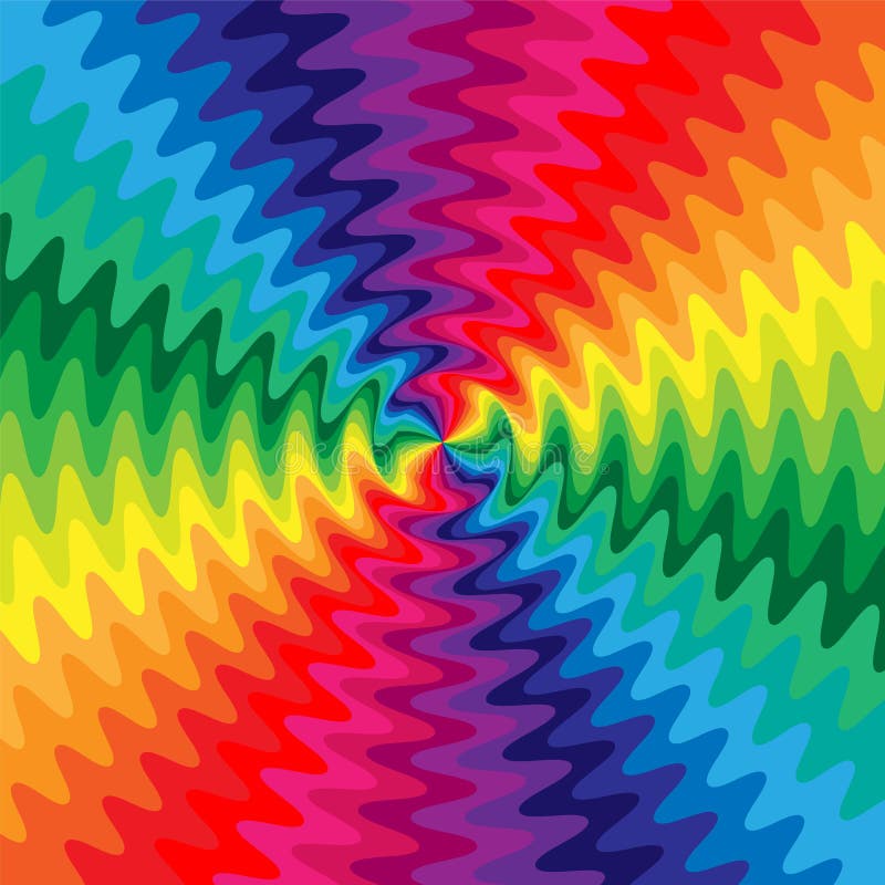 Iridescent Wavy Lines Intersect in the Center. the Visual Illusion of ...