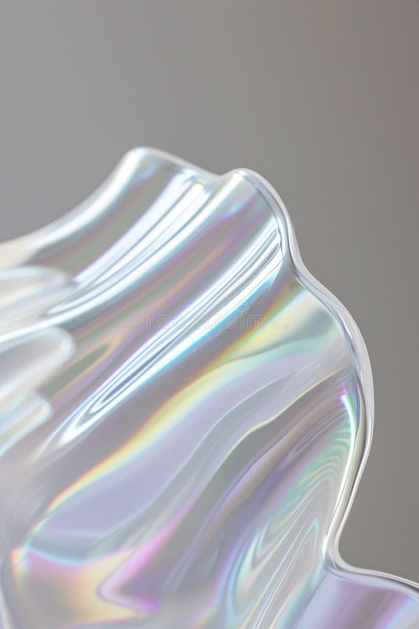 Iridescent Wavy Surface Reflecting Light Gracefully. Stock Image ...