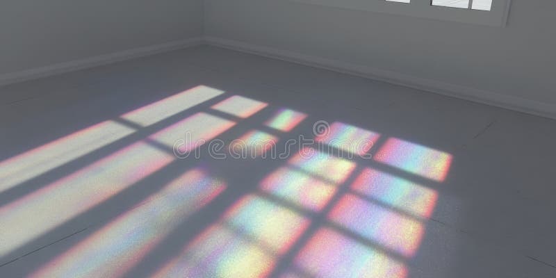 Iridescent Window Light on Floor Pastel Rainbow Home Decor Stock ...