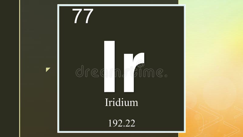 Iridium Chemical Element Symbol on Black Yellow Solid and Gradient Background Stock Illustration ...