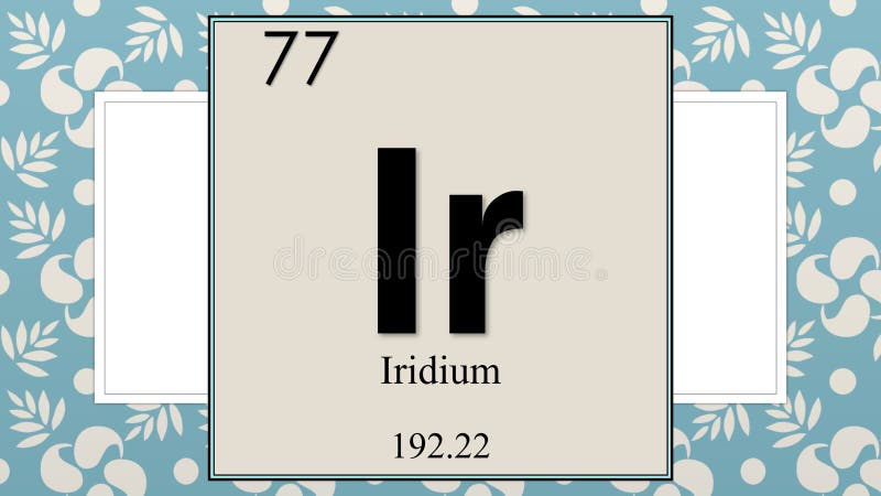 Iridium Chemical Element Symbol on Blue Leaf Background Stock Illustration - Illustration of ...