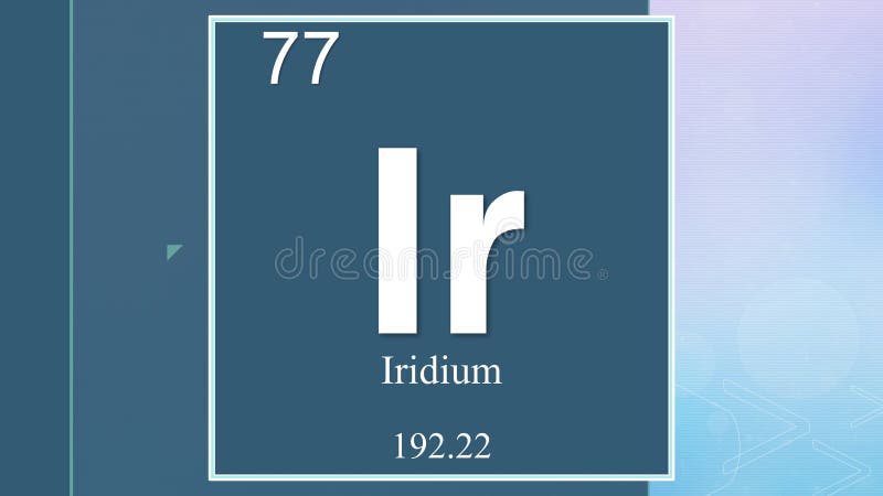 Iridium Chemical Element Symbol on Blue Solid and Gradient Background ...