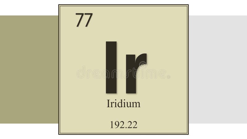 Iridium Chemical Element Symbol on Cream Gray Colored Solid Background ...