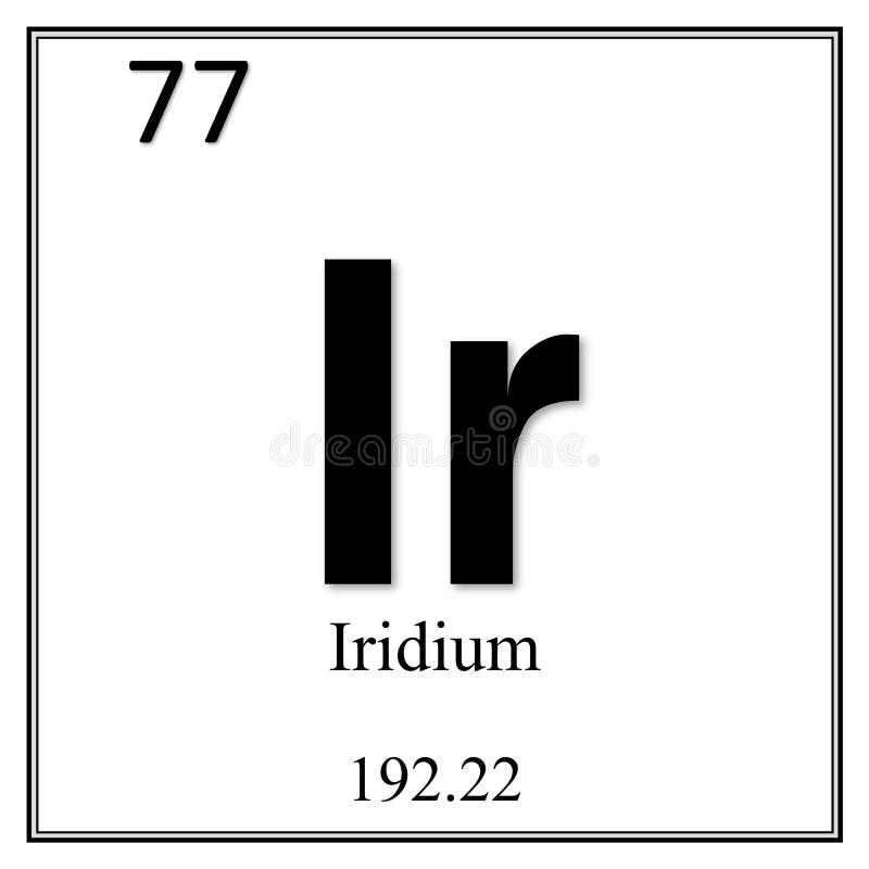 Iridium Chemical Element Symbol on White Background Stock Illustration ...