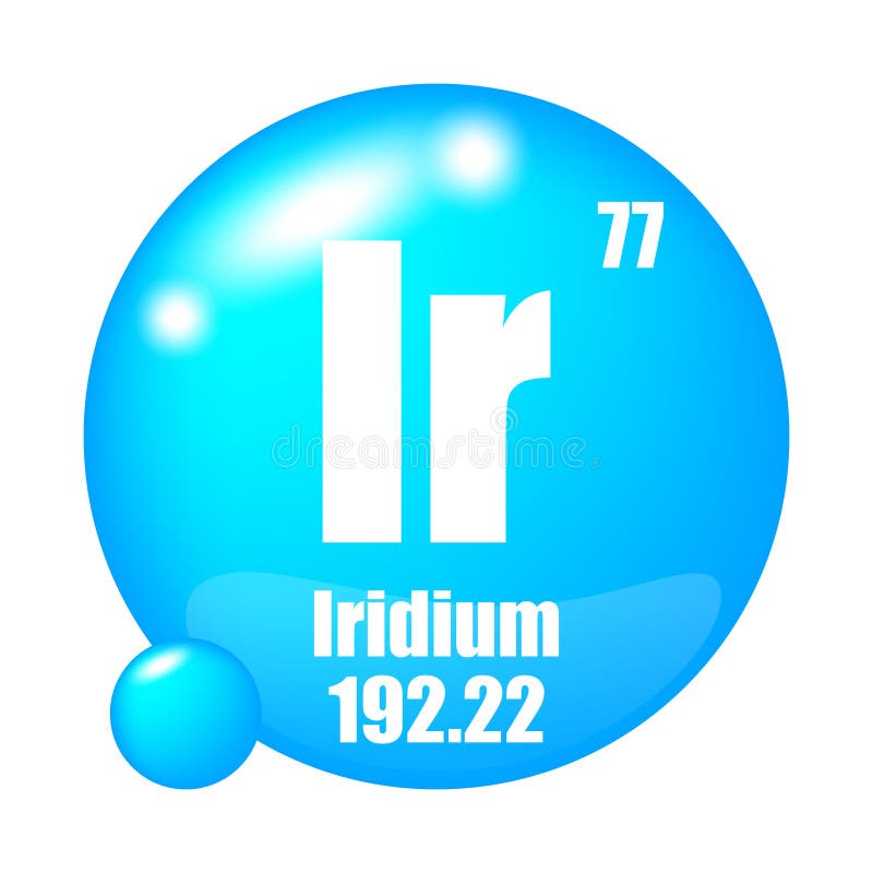 Iridium Icon. Ir Chemical Element. Atomic Number 77. Mass 192.22. Blue ...