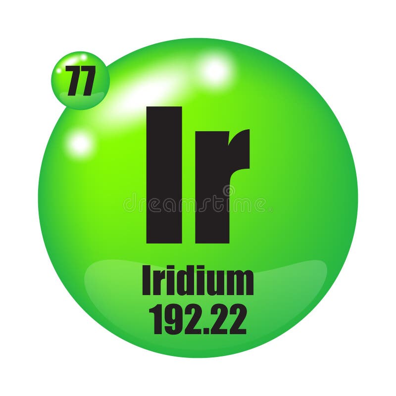 Iridium Icon. Ir Chemical Element. Atomic Number 77. Mass 192.22. Green ...