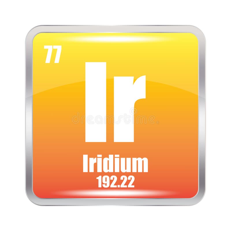 Iridium Icon. Ir Chemical Element. Atomic Number 77. Mass 192.22 ...