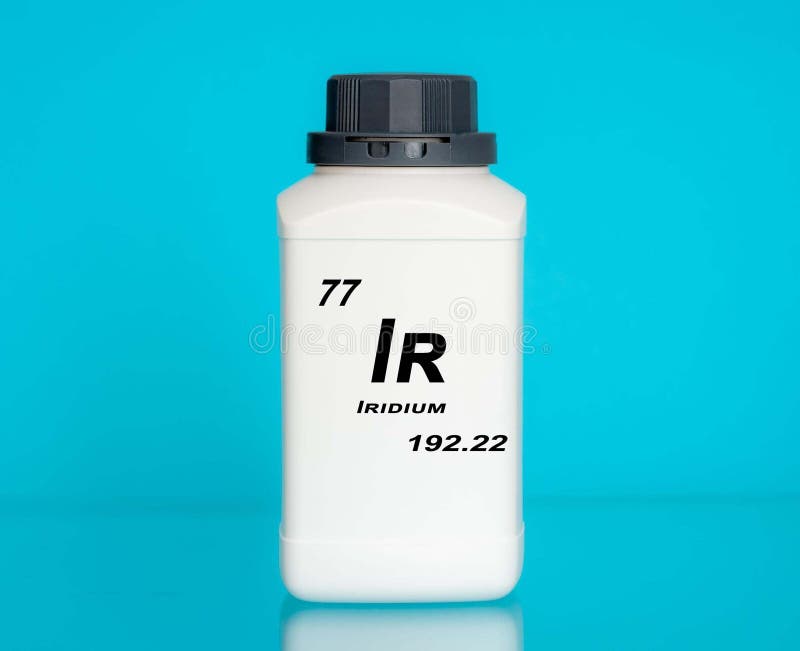 Iridium Ir Chemical Element in a Laboratory Plastic Container Stock ...