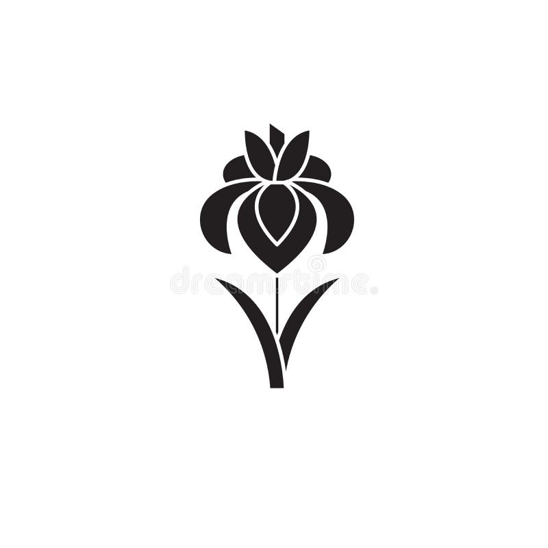 Iris Black Vector Concept Icon. Iris Flat Illustration, Sign Stock ...