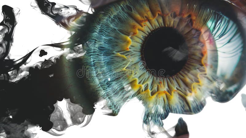 Iris Close-up of Human Eye with Reflection of Eyelashes and Natural ...