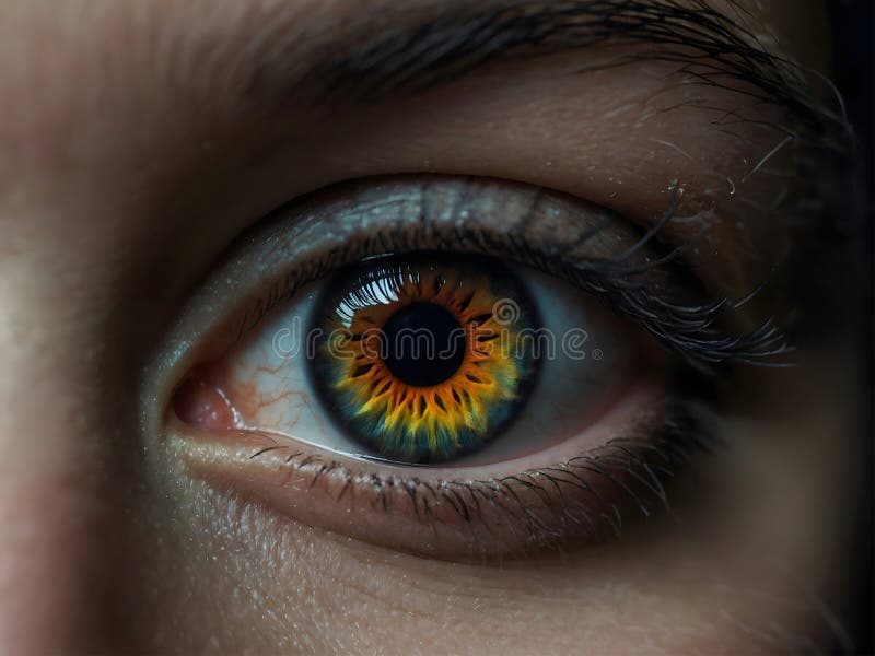Iris in Close-Up. a Close-up Photo of a Human Eye, with the Iris and ...