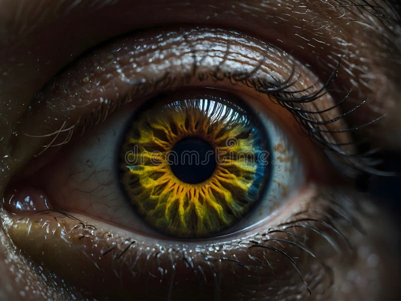 Iris in Close-Up. a Close-up Photo of a Human Eye, with the Iris and ...