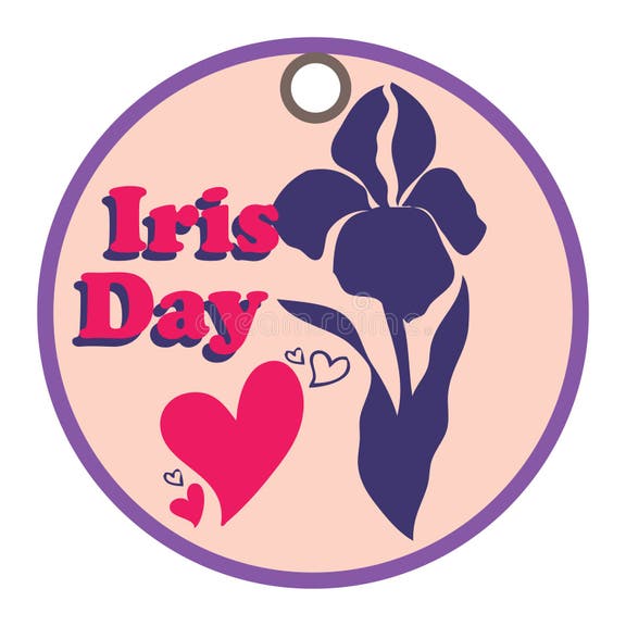 Iris Day round label stock illustration. Illustration of cartoon ...