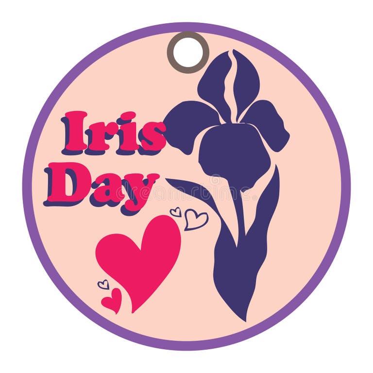 Iris Day round label stock illustration. Illustration of cartoon ...