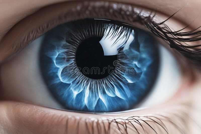 Iris Eyes. Close-up of the Eye. Blue Eye Iris. Selective Focus. AI ...